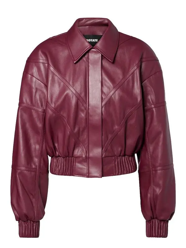 Remain Birger Christensen Cropped Bomber Jacket - Burgundy