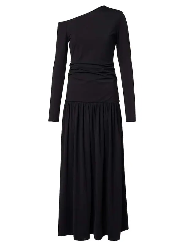 RÓHE Draped Jersey Maxi Dress - Black