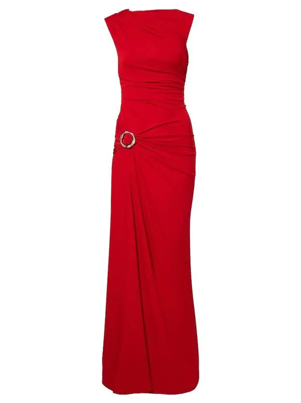 Simkhai Blain Gathered Jersey Gown - Red