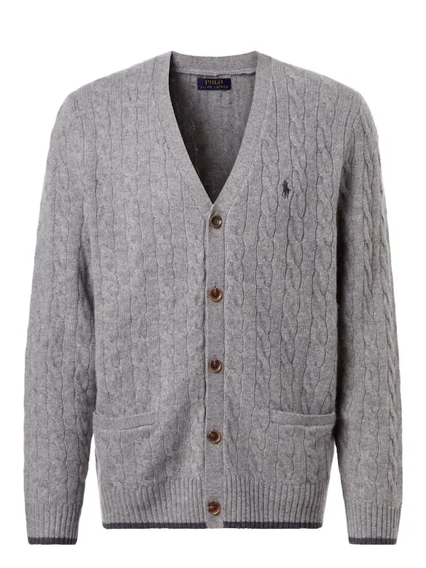 Ralph Lauren Cable-knit Cashmere Cardigan - Grey