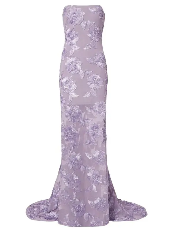Remain Birger Christensen Floral-appliqué Maxi Dress - Purple