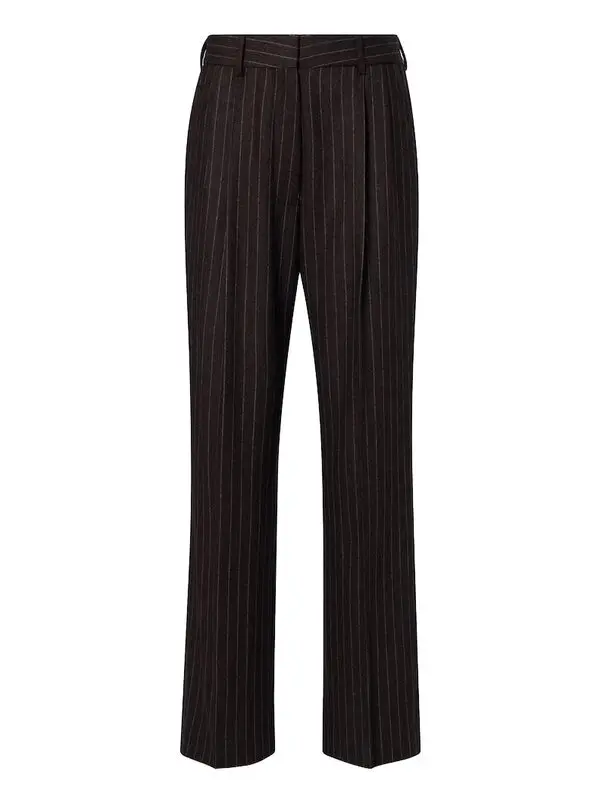 BLAZÉ MILANO Fox Wool And Cashmere Straight Pants - Brown