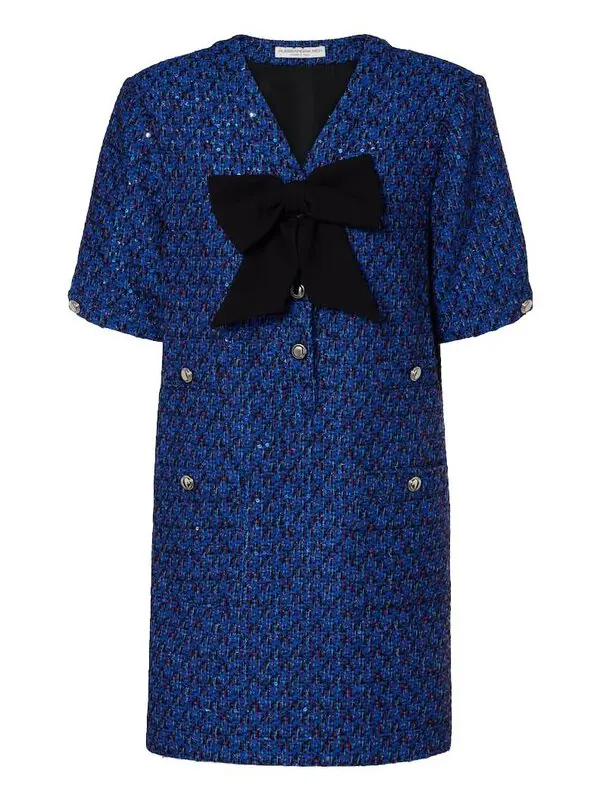 Alessandra Rich Sequined Tweed Minidress - Blue