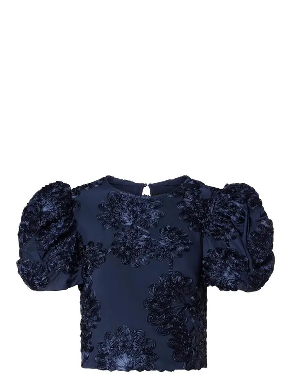 Remain Birger Christensen Floral-appliqué Top - Blue
