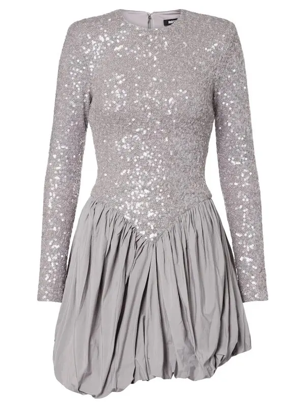 Remain Birger Christensen Sequined Asymmetric Minidress - Grey