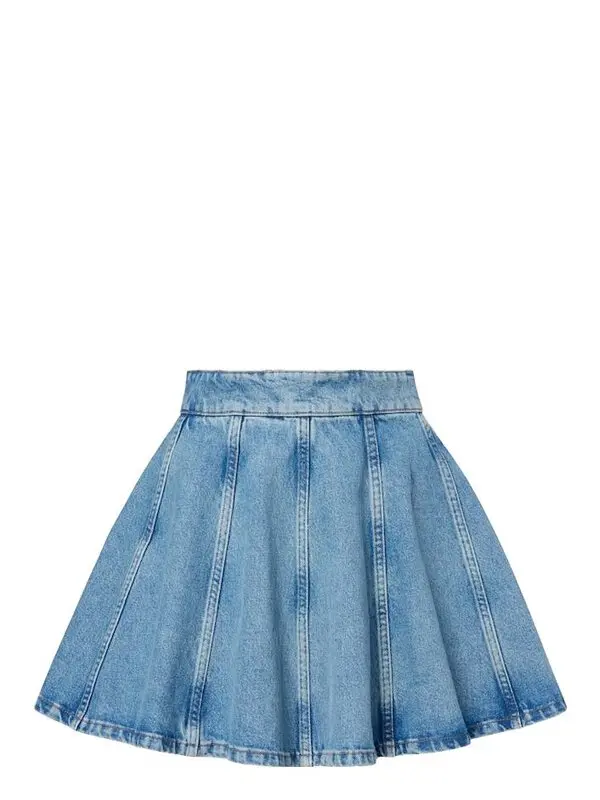 Remain Birger Christensen Pleated Denim Miniskirt - Blue