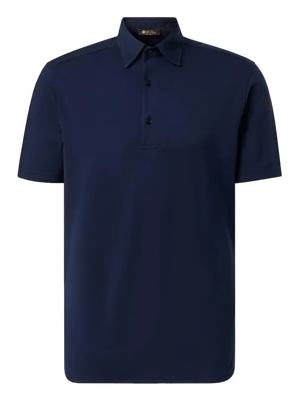 Loro Piana Cotton Jersey Polo Shirt - Blue