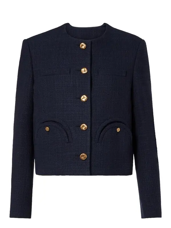 BLAZÉ MILANO Shamo Cotton-blend Tweed Jacket - Blue