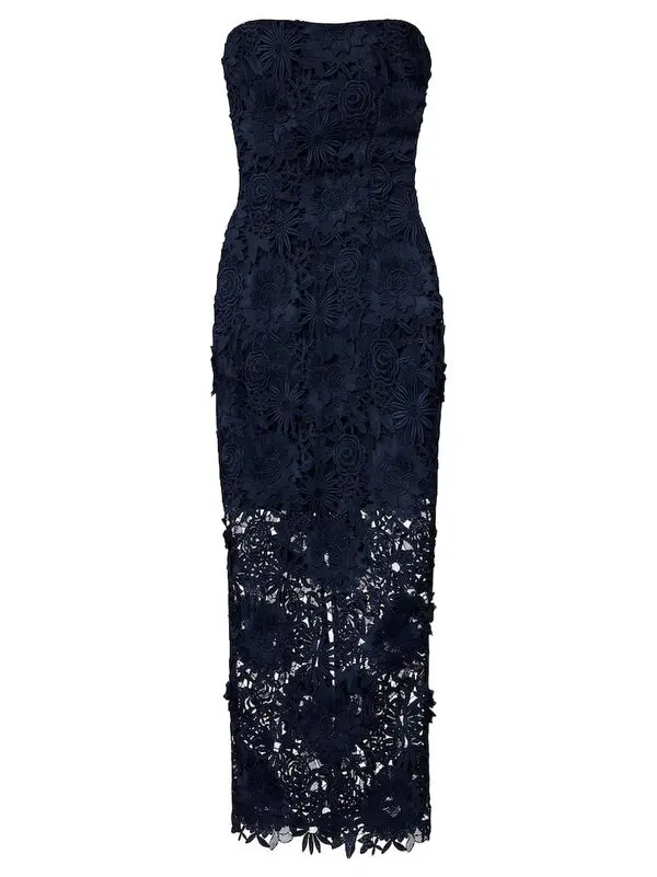 ROTATE BY BIRGER CHRISTENSEN Lace Midi Dress - Blue