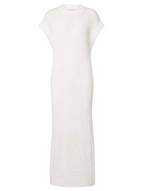 Varley Cheston Pointelle Cotton Maxi Dress - White