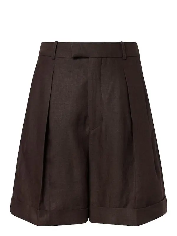 Loro Piana Combray Linen Bermuda Shorts - Brown