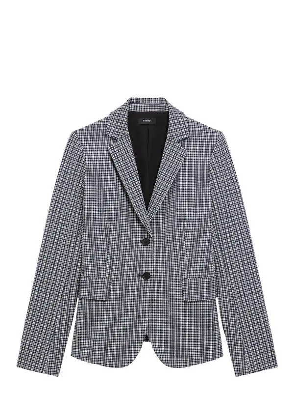 Theory Carissa Plaid Slim-fit Blazer - Almond Multi