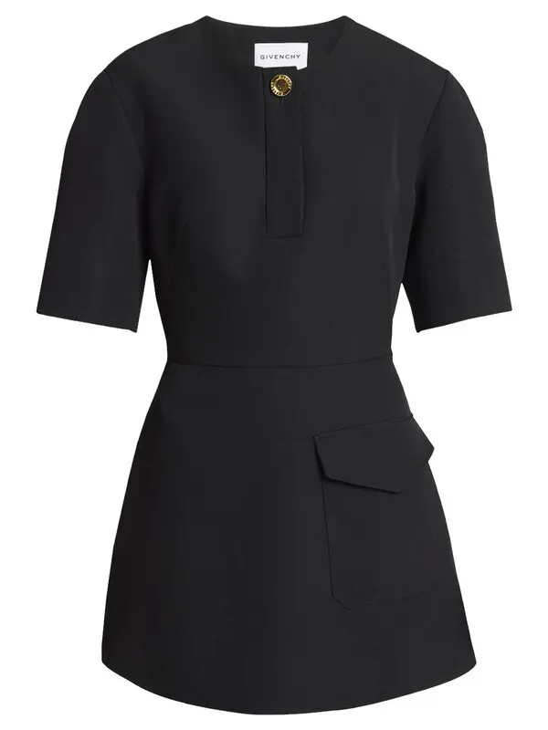 Givenchy Short-sleeve Mini Cocoon Dress - Black