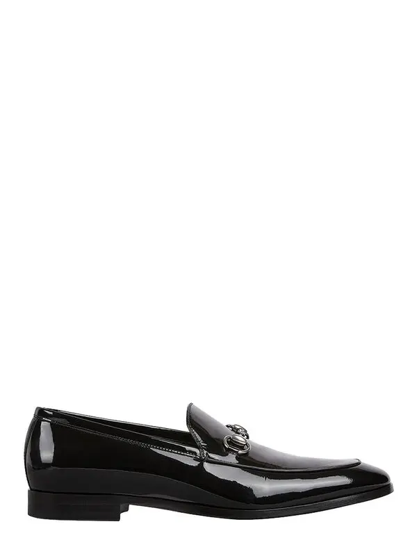 Gucci Patent Leather Bit Loafers - Black