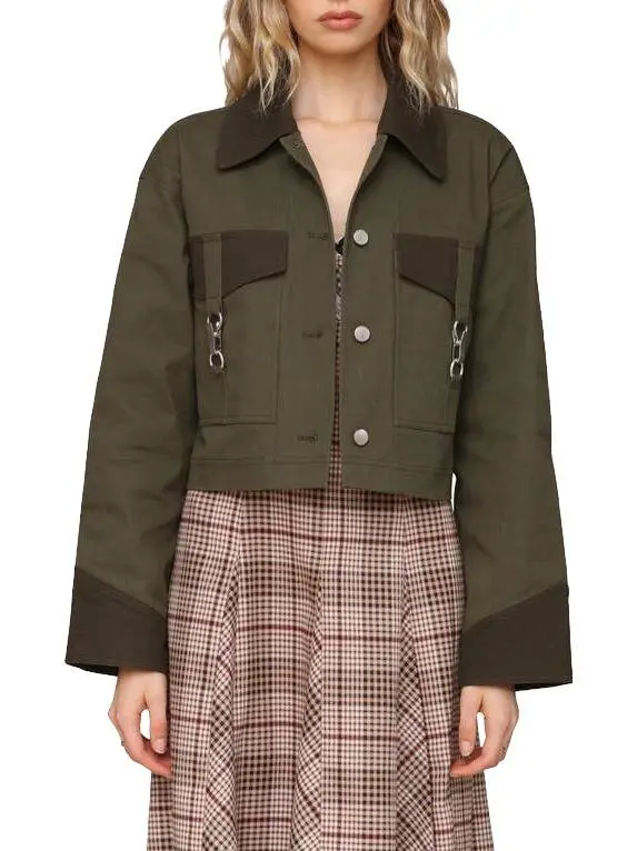Avec Les Filles Trucker Jacket - Olive