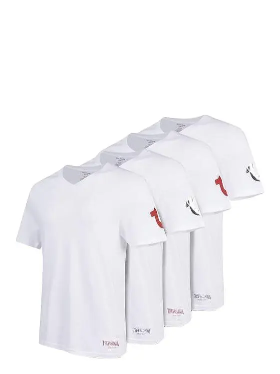 True Religion V-neck Undershirts 4 Pack - White