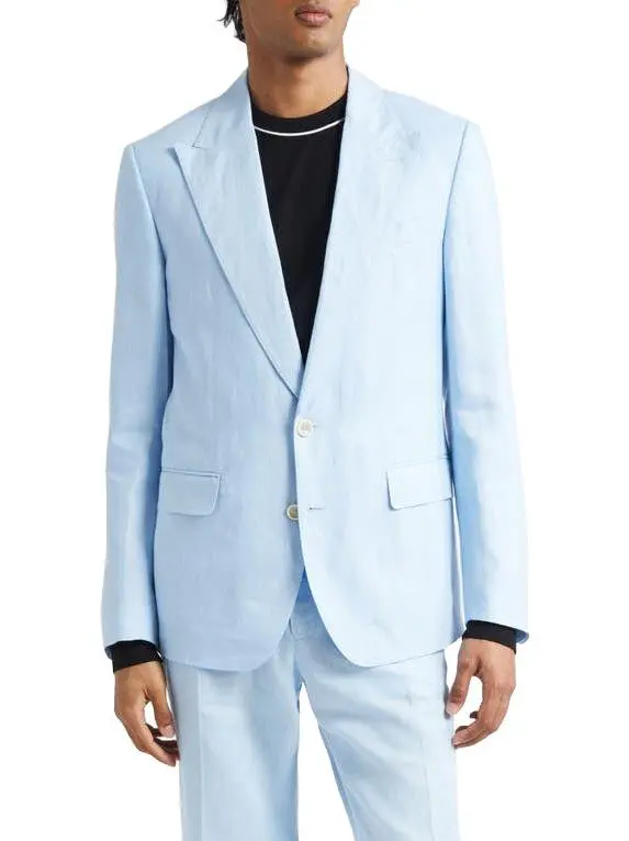 Dolce & Gabbana Sicilia Fit Linen Sport Coat - B1581 Azzurro