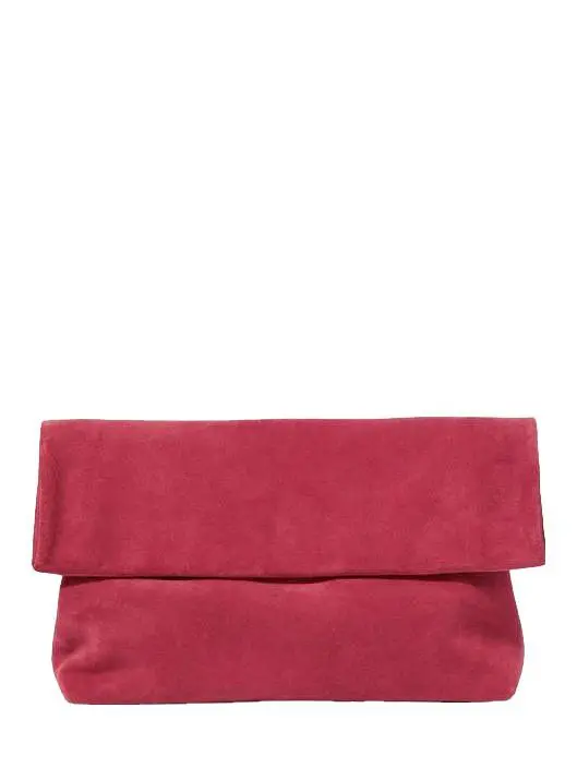 & Other Stories Suede Clutch - Red Medium