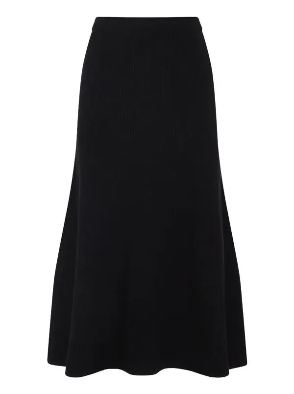 Fabiana Filippi Virgin Wool Midi Skirt - Black
