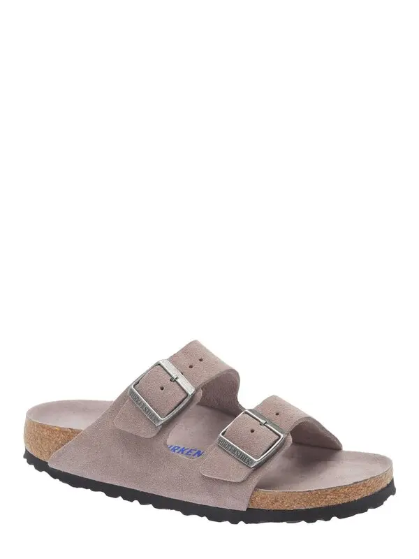 BIRKENSTOCK Arizona Soft Footbed Slide Sandal - Faded Purple Suede