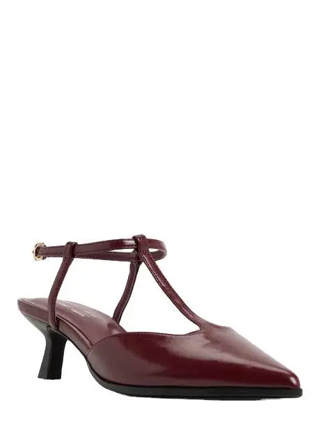 CALL IT SPRING BY ALDO Talaa Ankle Strap Pointed-toe Kitten Heel Pumps - Bordo