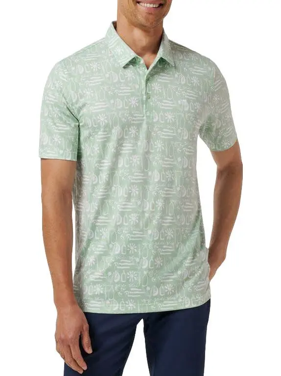 Travis Mathew Featherweight Cabana Polo - Aqua Foam