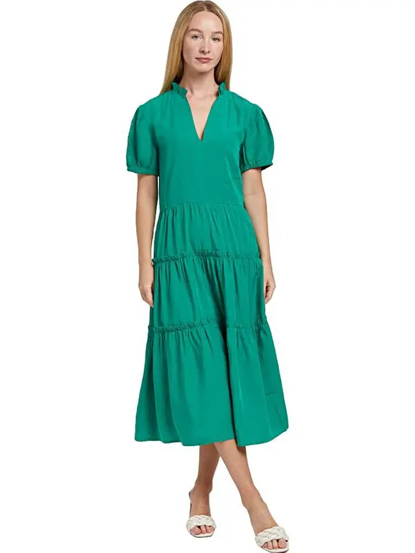 TAYLOR TILLMAN Georgette Midi Dress - Green