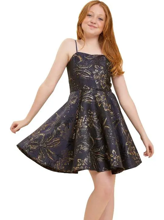 UN DEUX TROIS Fit And Flare Party Dress - Navy
