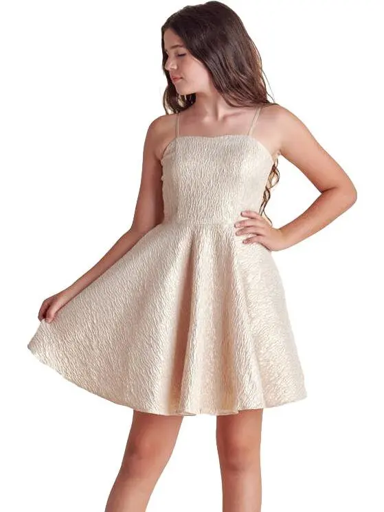 UN DEUX TROIS Fit And Flare Party Dress - Gold
