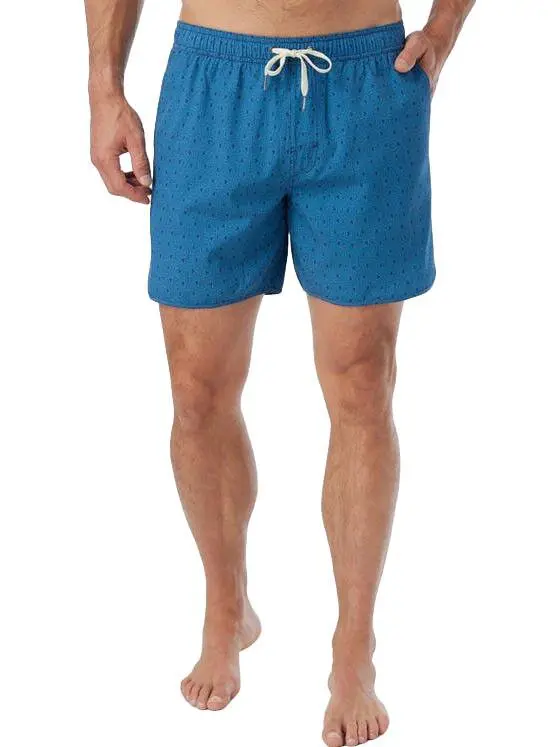 FAIR HARBOR The Anchor Swim Trunks - Electric Blue Geometric