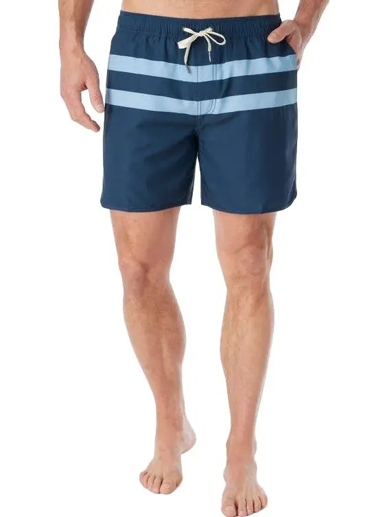 FAIR HARBOR The Anchor Swim Trunks - Light Blue Stripe