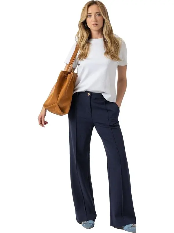 SAINT + SOFIA Cambridge Tailored Wide Leg Pant - Blue