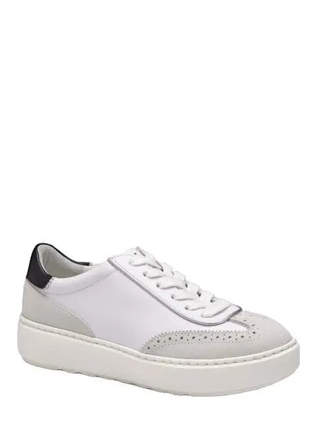 JOHNSTON & MURPHY COLLECTION Cammie Low Top Sneakers - White Glove Leather/suede