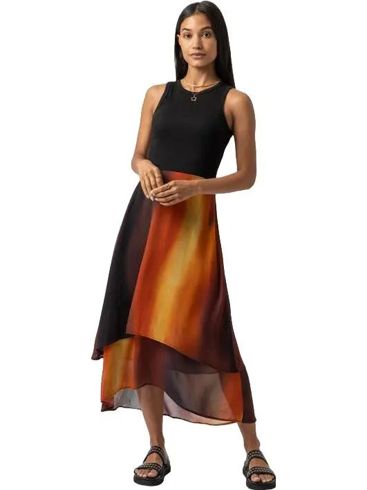 SAINT + SOFIA Etta Layered Midi Dress - Amber