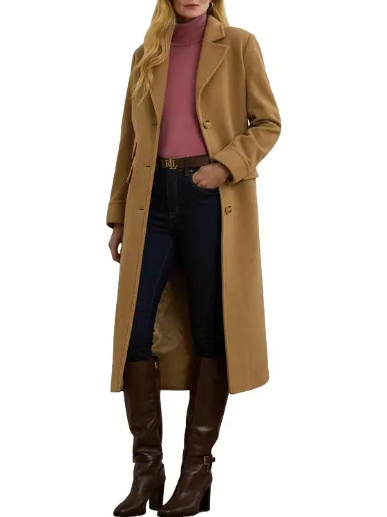 Ralph Lauren Wool And Cashmere-blend Reefer Coat - Camel