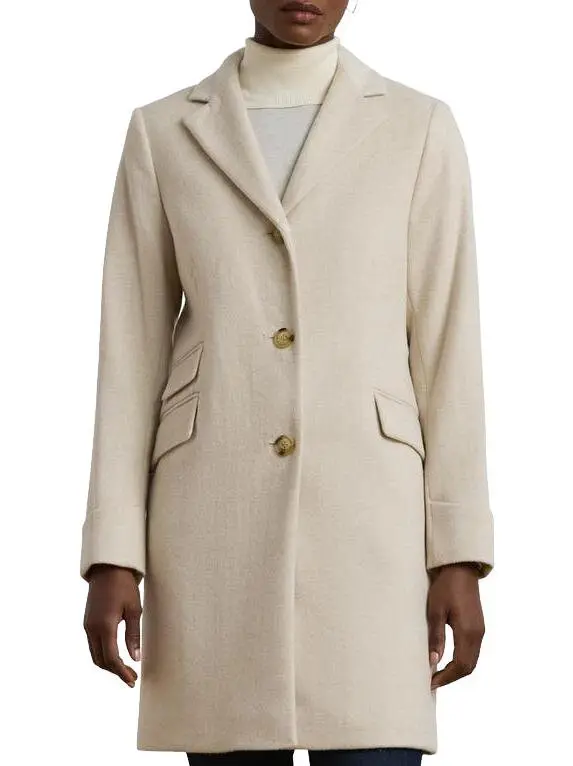 Ralph Lauren Wool-blend Reefer Coat - Cream/beige