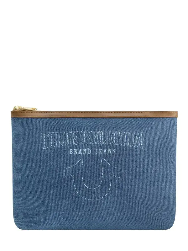 True Religion Zip Cosmetic Bag - Denim