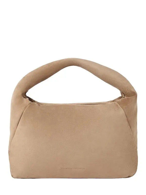 Brunello Cucinelli Suede Hobo Bag - Light Brown