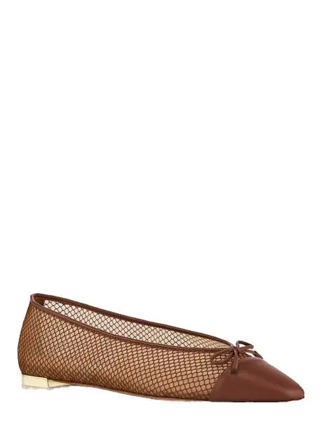 AQUAZZURA Gioia Cap-toe Ballet Flats - Tobacco/rich Cognac