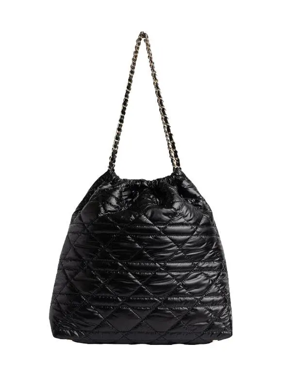SAINT + SOFIA Camilla Drawstring Tote Bag - Black