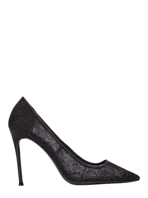BLACK SUEDE STUDIO Marina 100 Pump - Black Sequin Lace