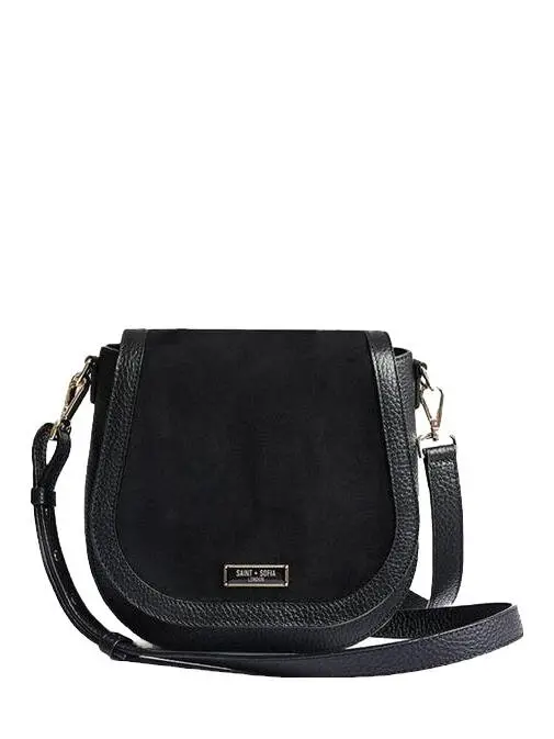 SAINT + SOFIA Saddle Bag With Golden Hardware - Black