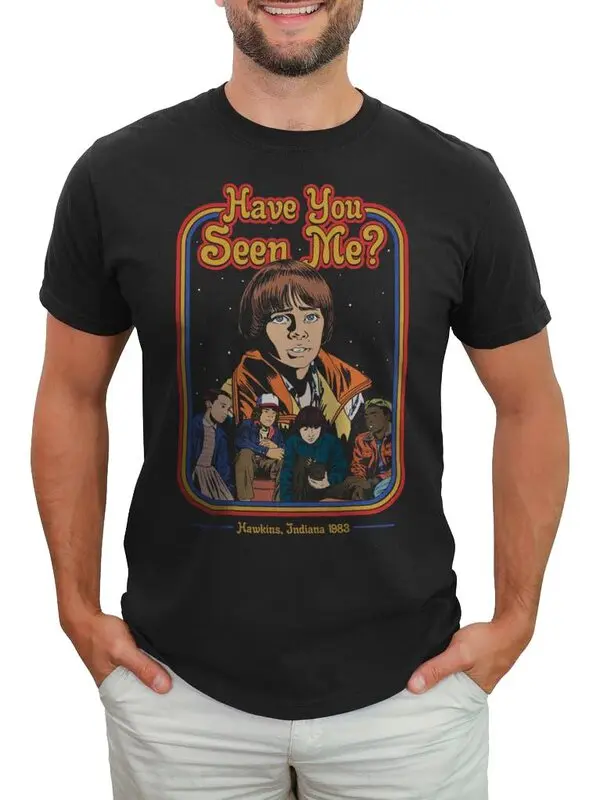 STRANGER THINGS Retro Will Have You Seen Me? Graphic T-shirt - Black