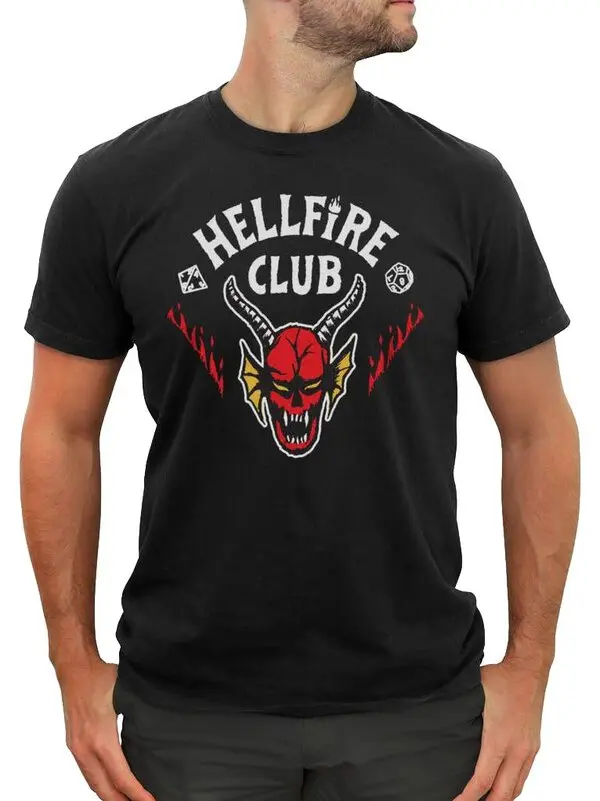 STRANGER THINGS Hellfire Club Badge Graphic T-shirt - Black