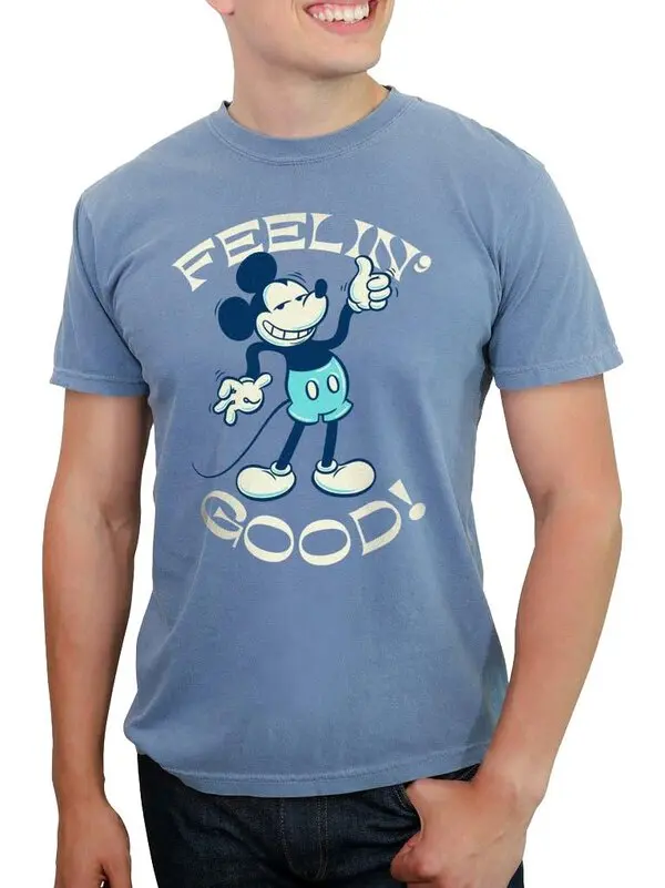 MICKEY & FRIENDS Retro Feelin' Good Graphic T-shirt - Blue Jean