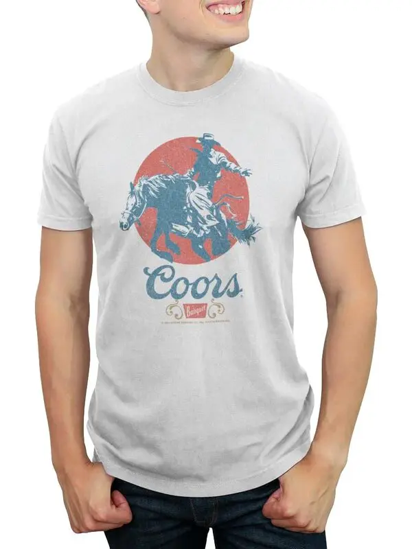 COORS BREWING COMPANY Rodeo Classic Logo Graphic T-shirt - White