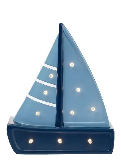 LAMBS & IVY Little Skipper Nautical Sailboat Table Lamp - Blue