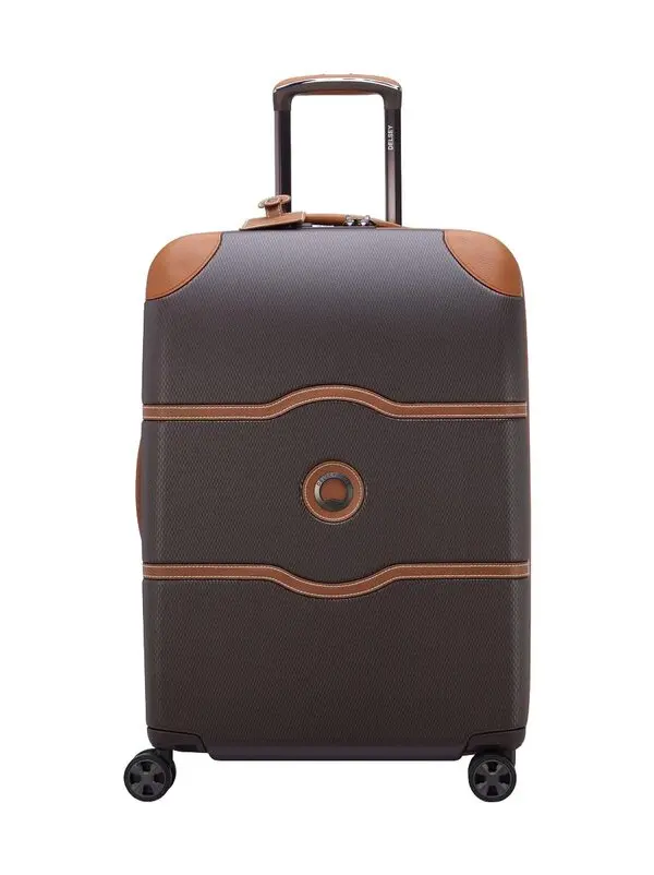 DELSEY PARIS Chatelet Air 2.0 Hardside Checked Luggage 24 Inch - Chocolate Brown