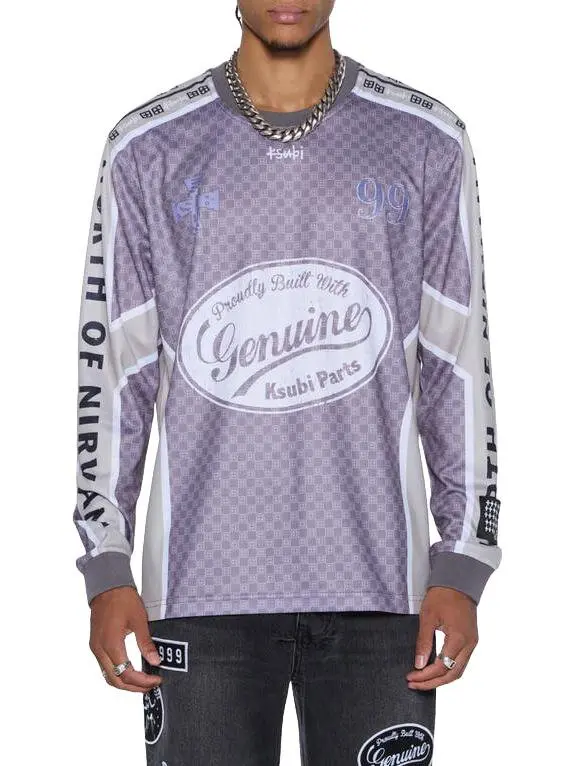 Ksubi Garage Moto Long Sleeve Graphic T-shirt - Black/grey