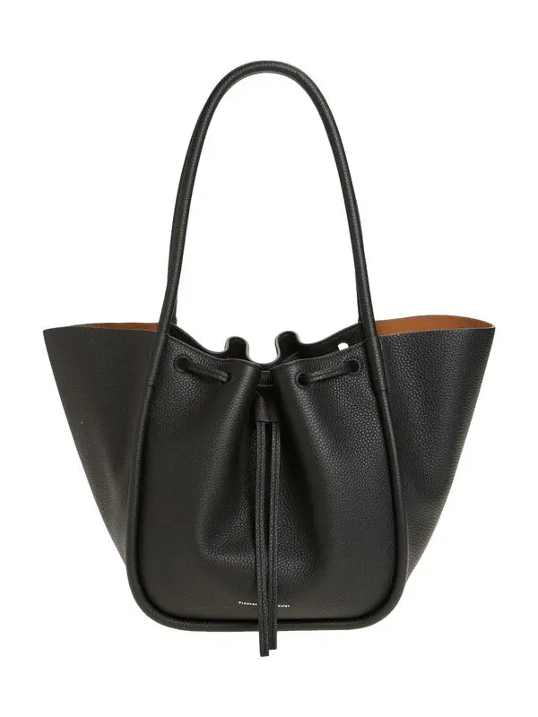 Proenza Schouler Large Ruched Pebbled Leather Tote - Black